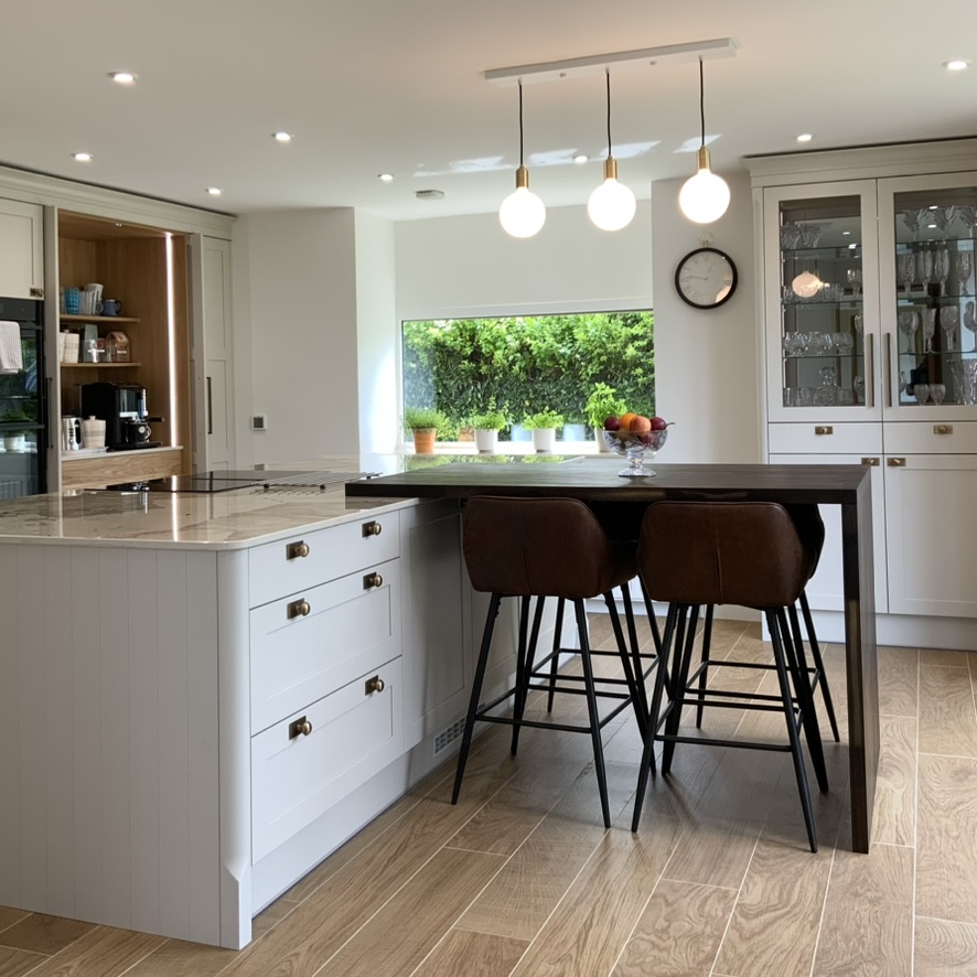 Shaker kitchen in Putty with Khaelo worktops - Lima Kitchens